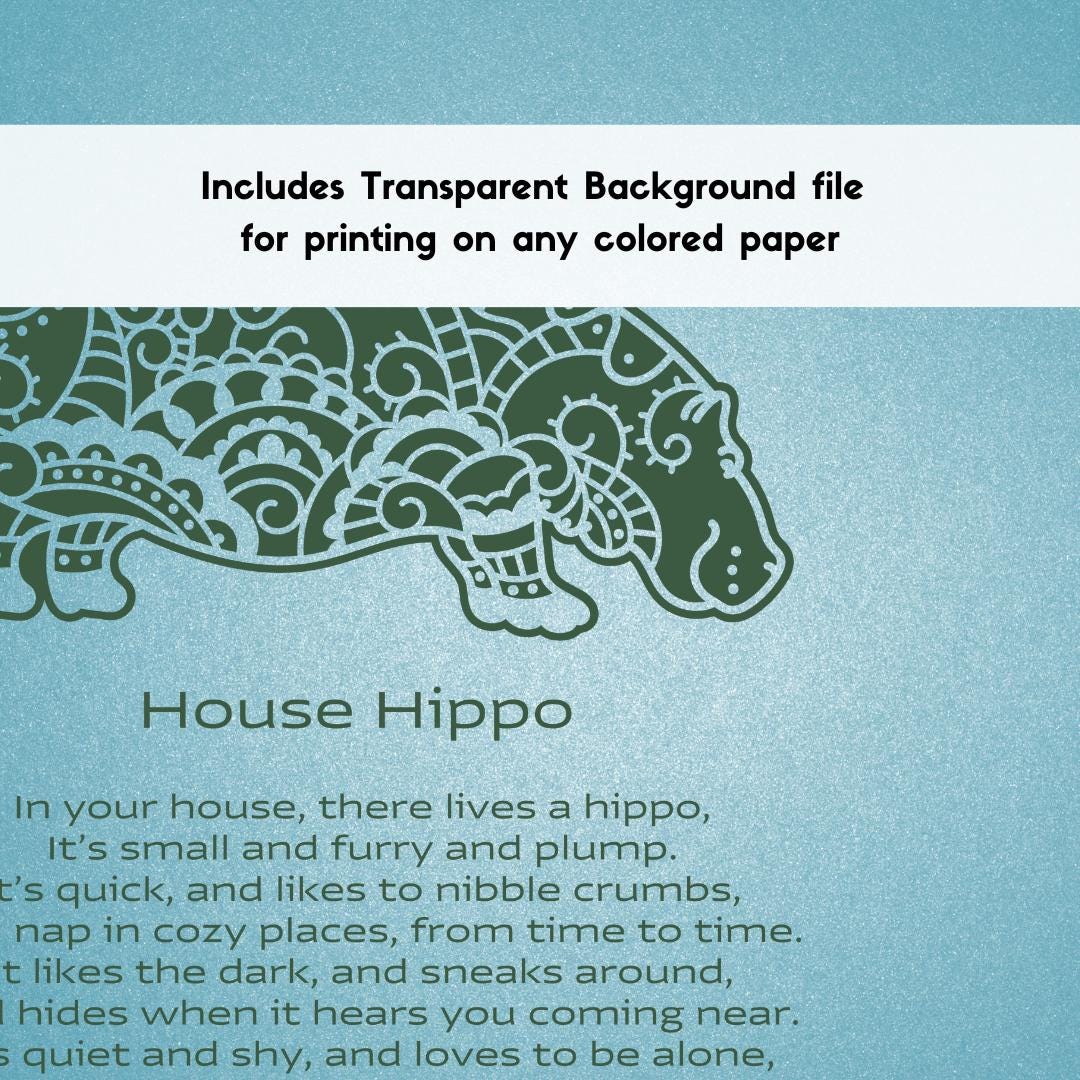 House Hippo Housewarming Card, House Hippo Sign, House Hippo Card ...