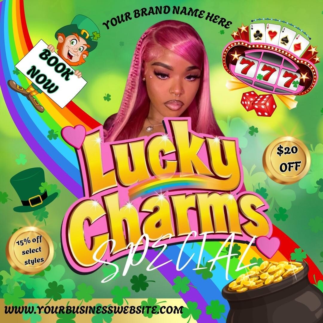DIY Editable March Flyer Template - Saint Patrick’s Day Nail Lash ...