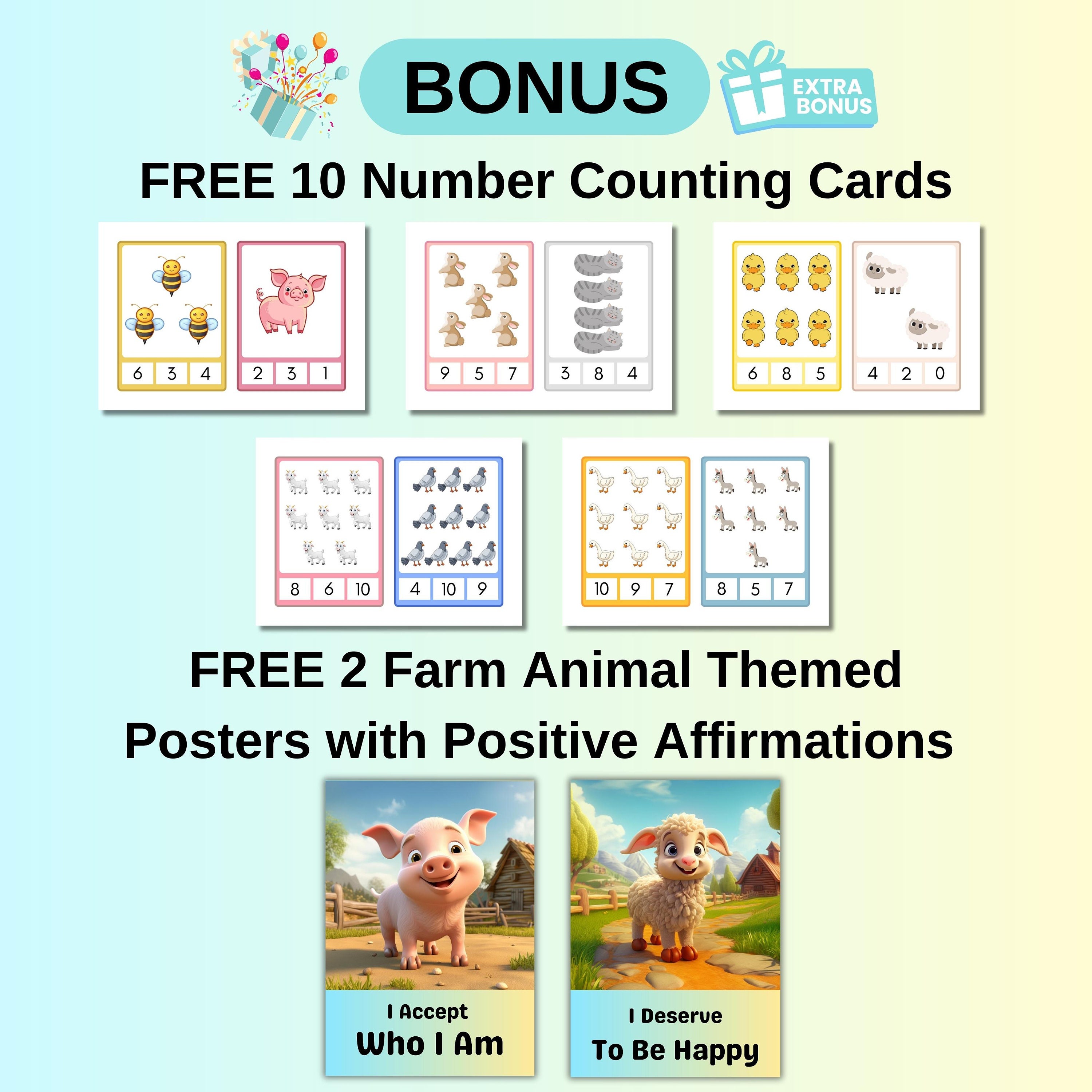 20 Farm Animal FLASH CARDS Montessori Flash Cards Pre-school - Etsy