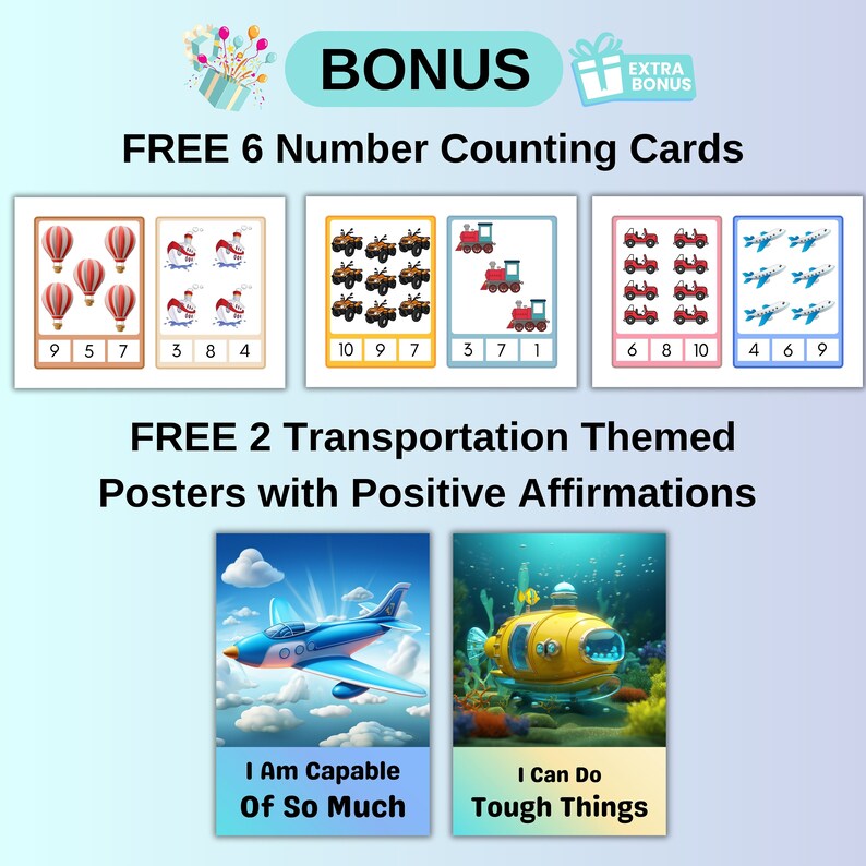 24 Transportation Flashcards for Kids Printable; Montessori Flashcards ...