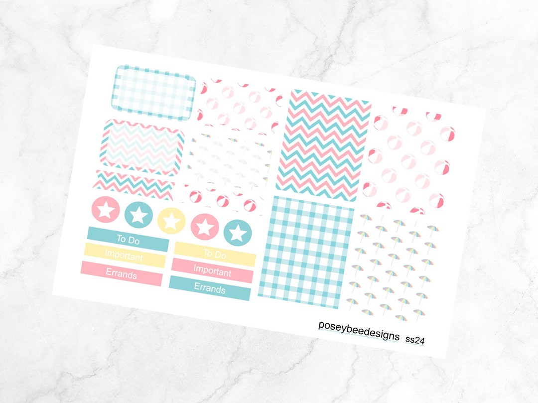 Pool Party, Planner Stickers, Erin Condren, Printed Stickers, Classic ...