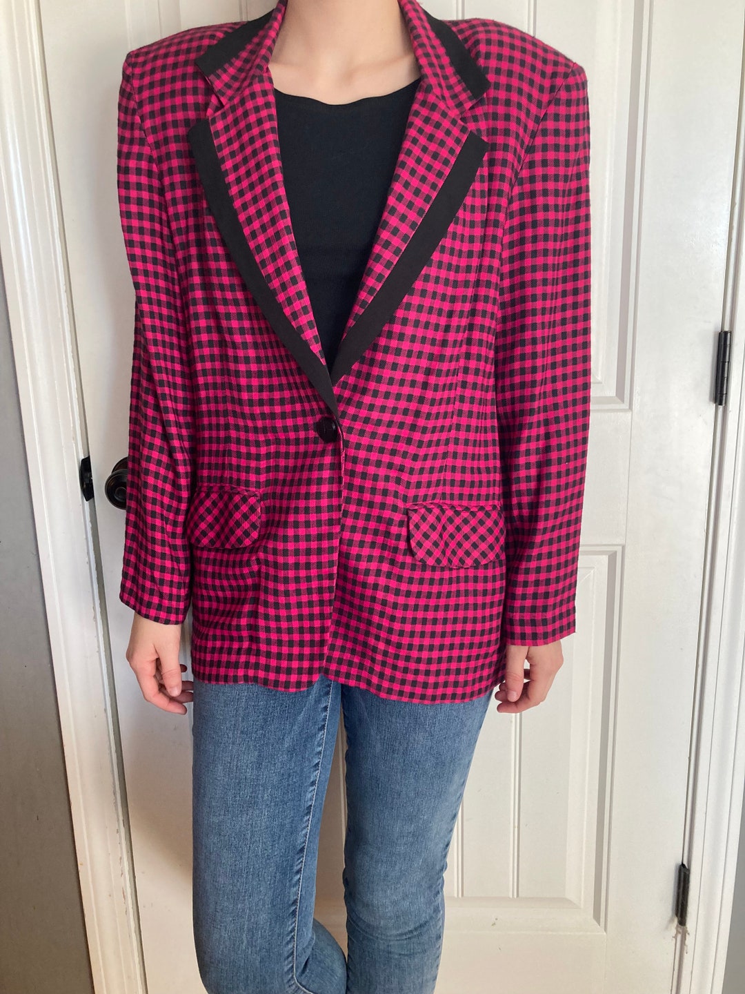 Girl Boss Hot Pink Gingham Blazer! - Etsy