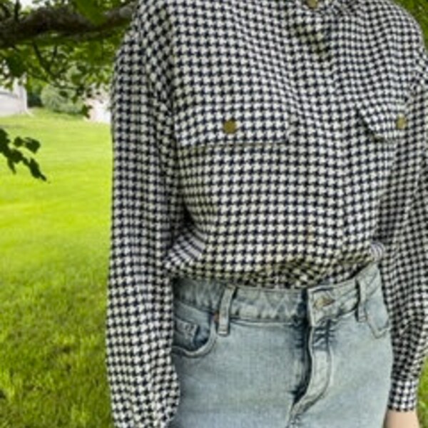 Houndstooth Blouse - Etsy