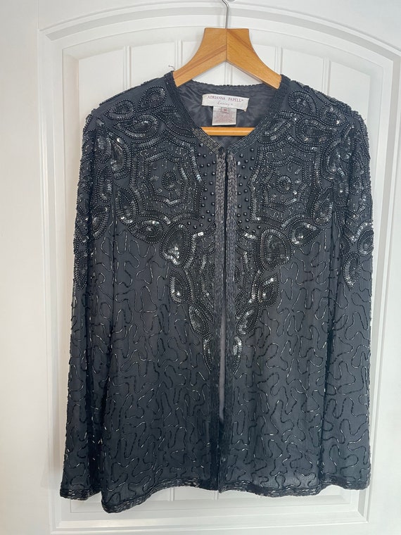 1990’s Black Beaded Jacket (M) - Gem
