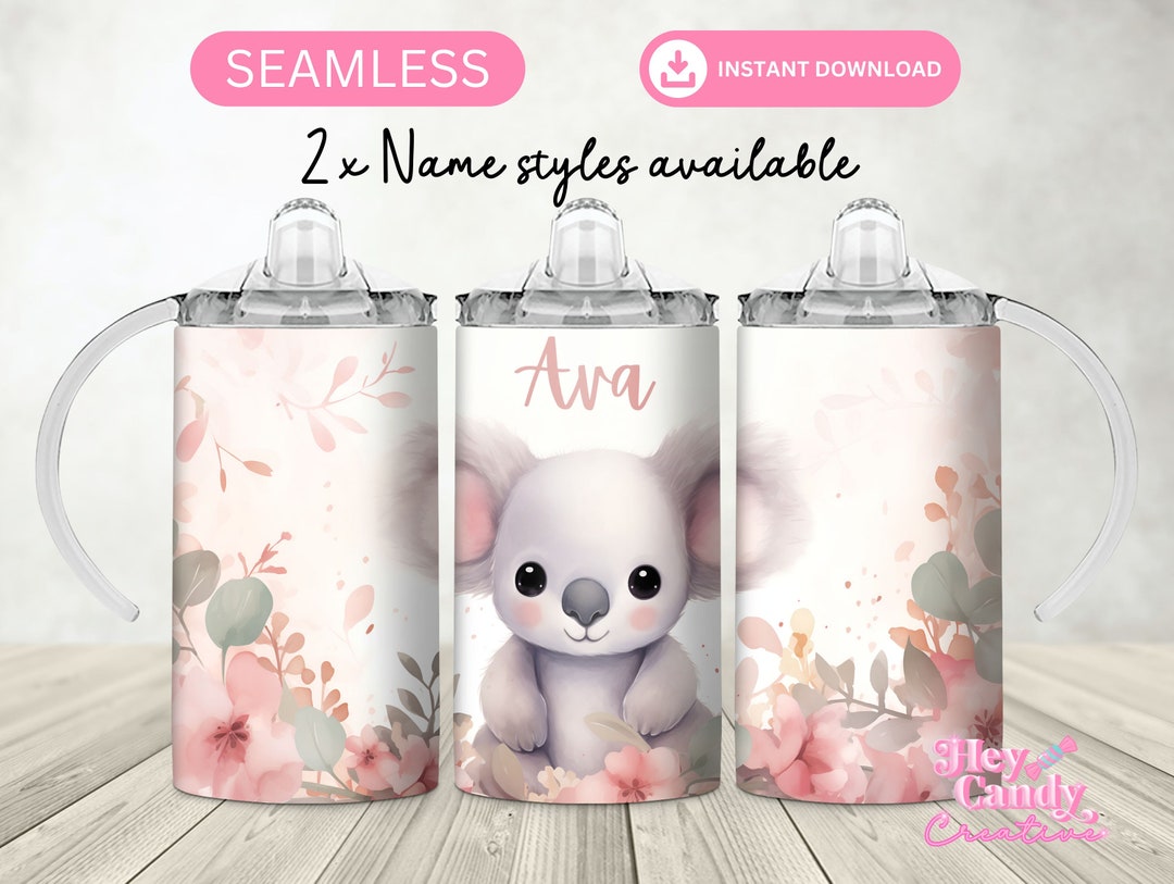 Personalized Koala and Flowers 12oz Sippy Cup Design | Australian ...