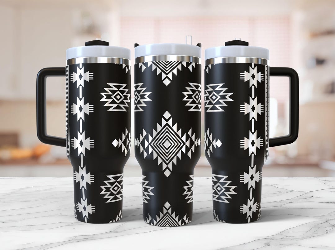 Aztec Tumbler Wrap SVG: Boho Mayan Laser Engraving Design (digital ...