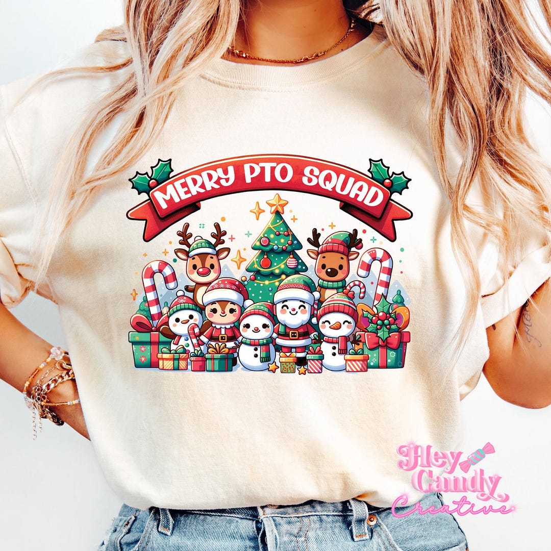 Merry PTO Squad Christmas Shirt PNG, Parent Teacher Organisation ...