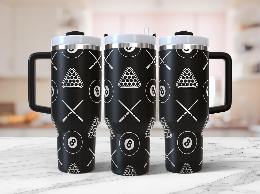 Pool Player Tumbler Laser Svg, Billiards 8 Ball and Pool Cue Engraved ...
