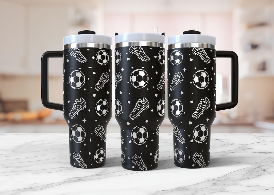Soccer Tumbler Wrap Laser SVG: Engraved 40oz Full Wrap (digital ...