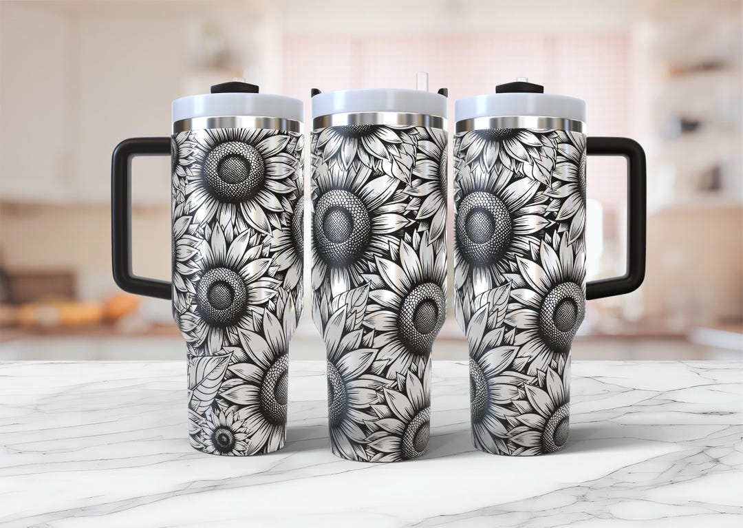 40oz Tumbler Wrap Svg Sunflower Laser, Fall Sunflowers Engraved Tumbler ...