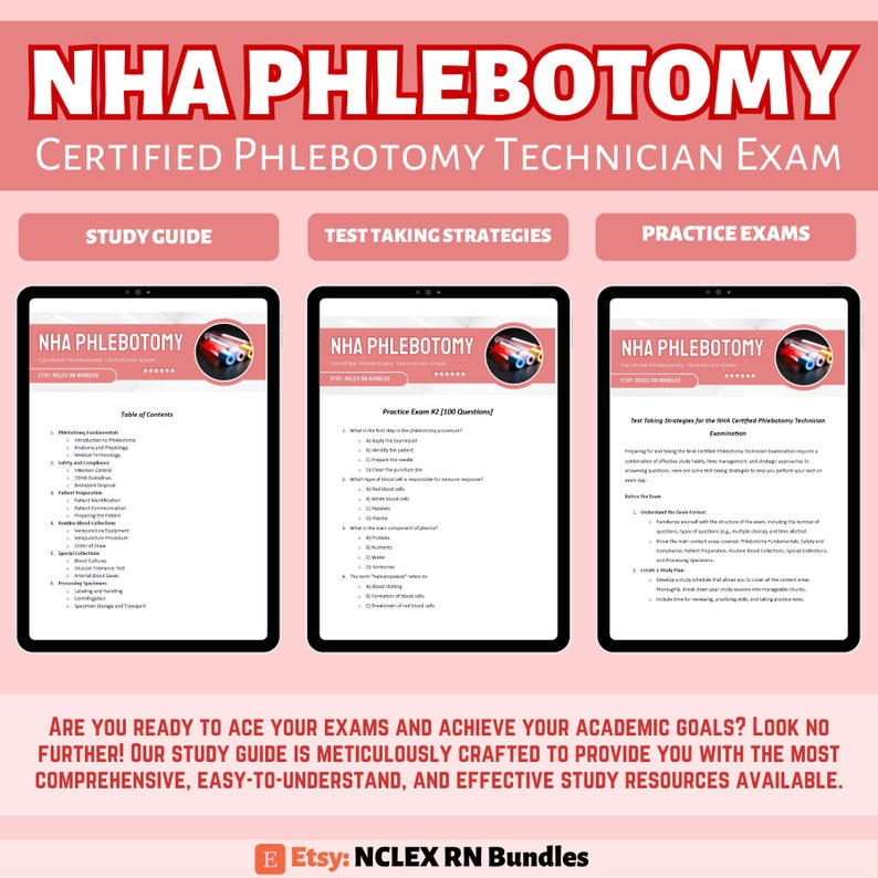 Certified Phlebotomy Technician Exam Bundle 2024-2025 - Instant ...