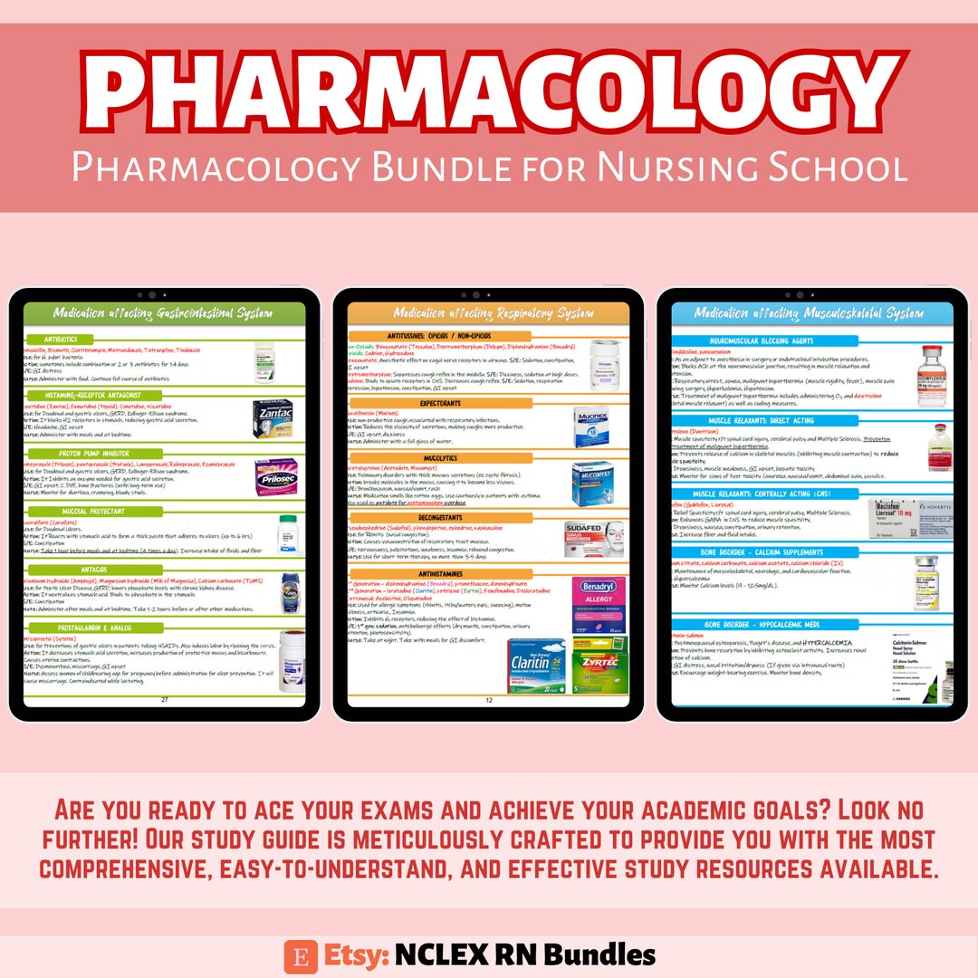 Complete Pharmacology Bundle for Nursing School & NCLEX - 400 ...