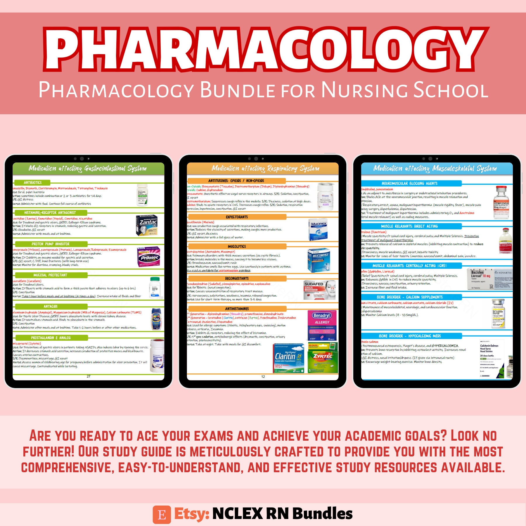 Complete Pharmacology Bundle for Nursing School & NCLEX - 400 ...