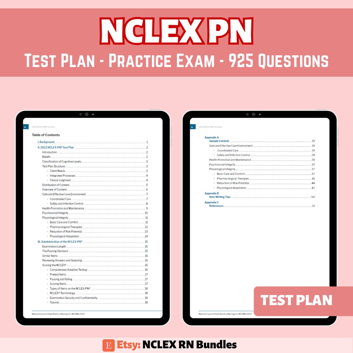 NCLEX PN Test Plan - Practice Exam - 925 Questions | Instant Download ...