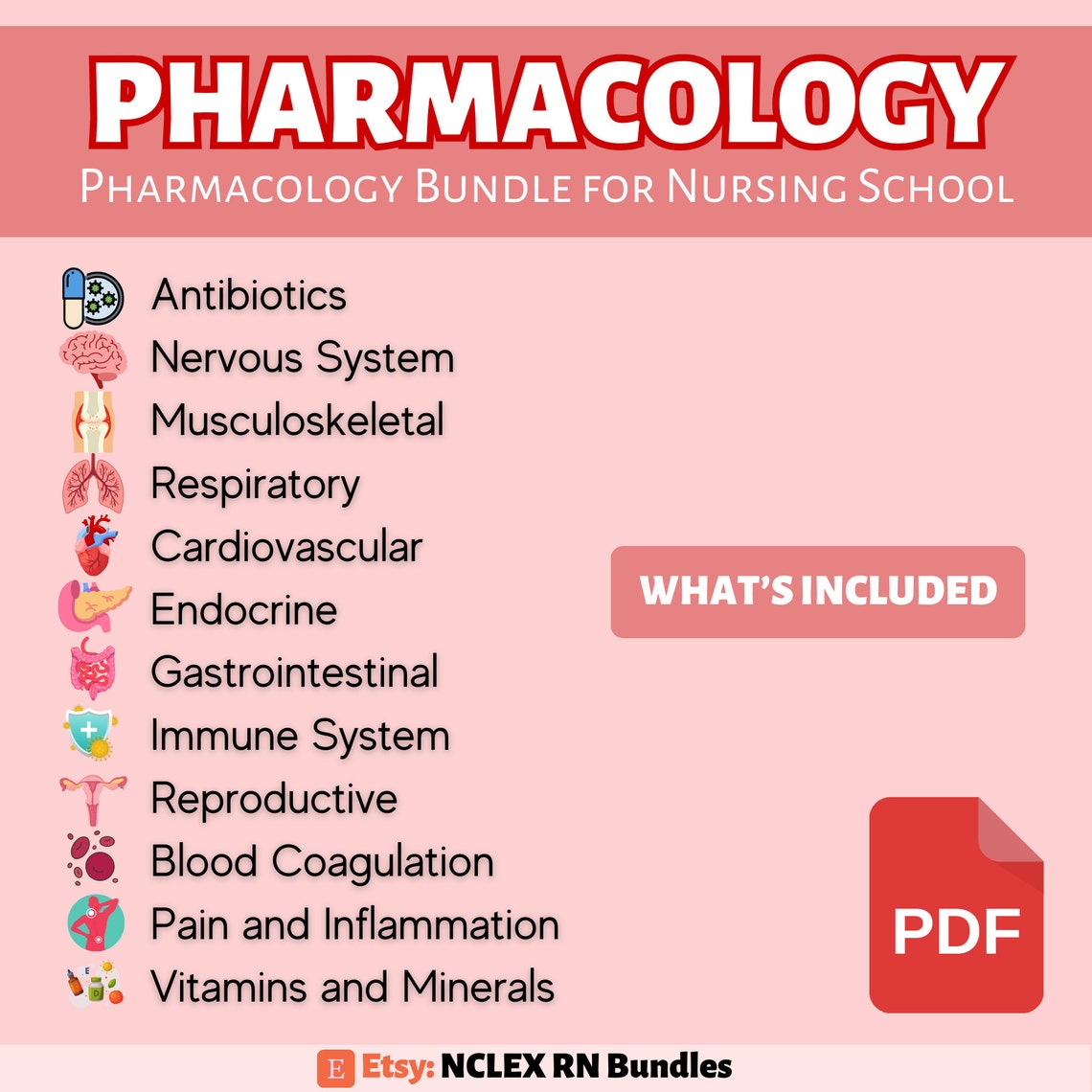 Complete Pharmacology Bundle for Nursing School & NCLEX - 400 ...