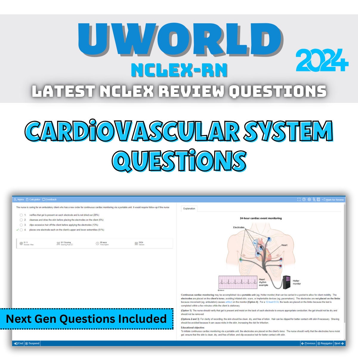 Uworld NCLEX-RN 2024 Cardiovascular Questions - Etsy