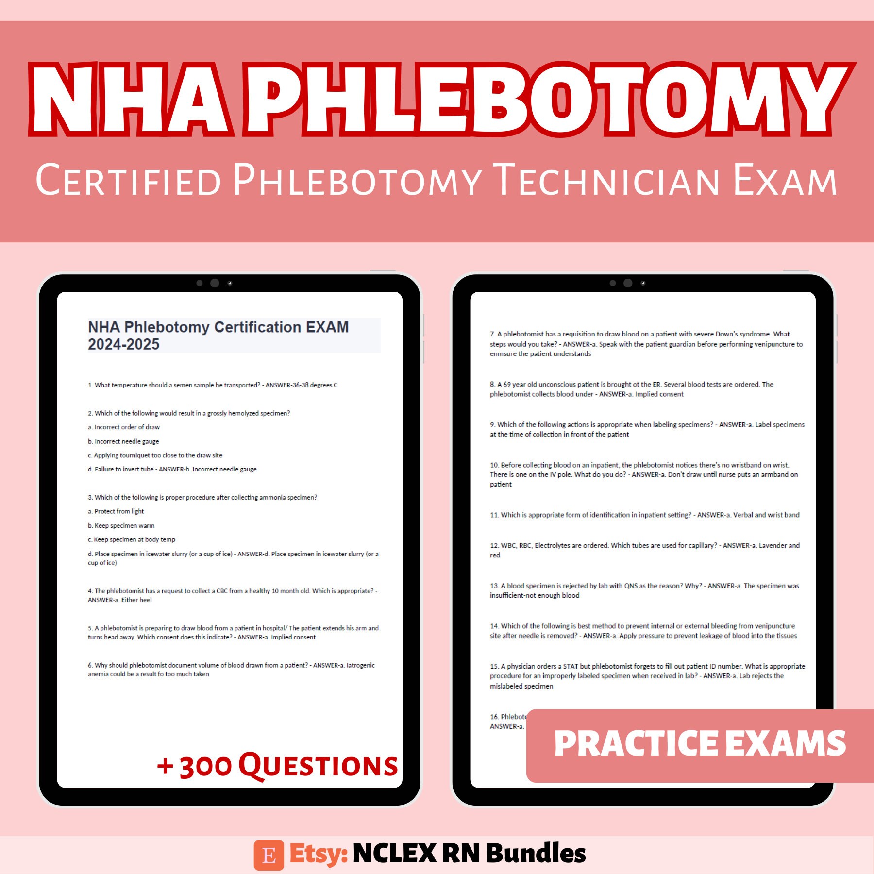 Certified Phlebotomy Technician Exam Bundle 2024-2025 - Instant ...