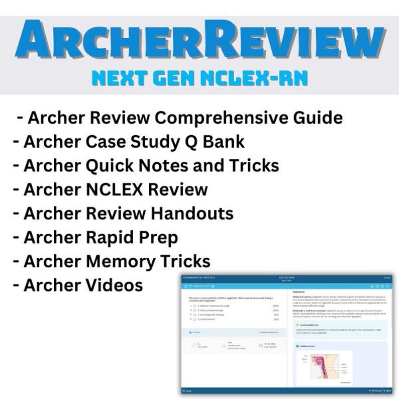 Archer Question Bank for Next Gen NCLEX-RN - Etsy