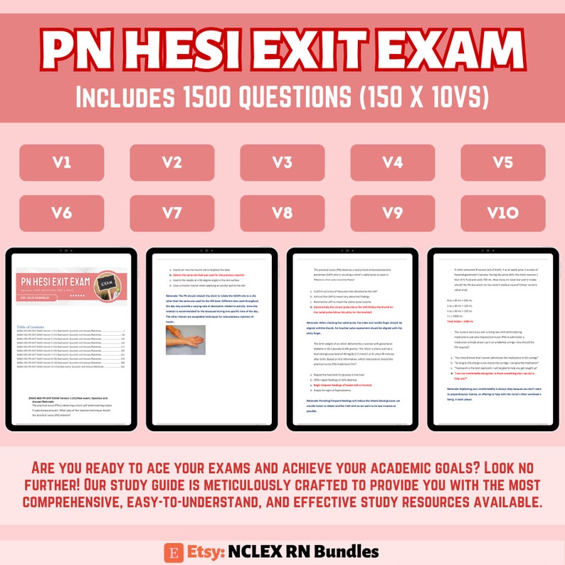 PN HESI Exit Exam 2024-2025 | Includes 1500 Questions (150 X 10vs ... PN HESI Exit Exam 2024-2025 | Includes 1500 Questions (150 X 10vs ...