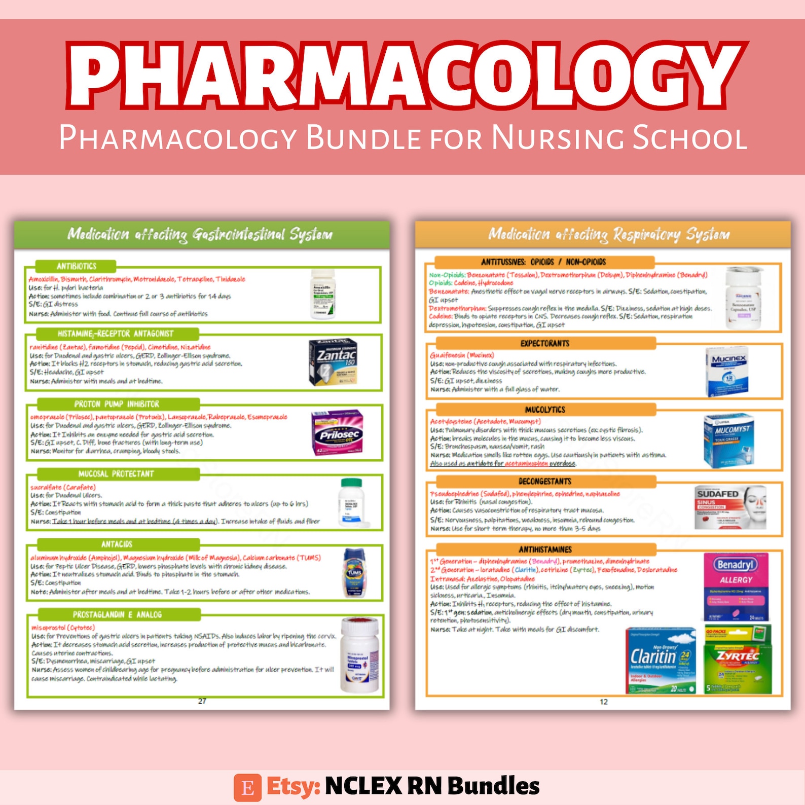 Complete Pharmacology Bundle for Nursing School & NCLEX - 400 ...