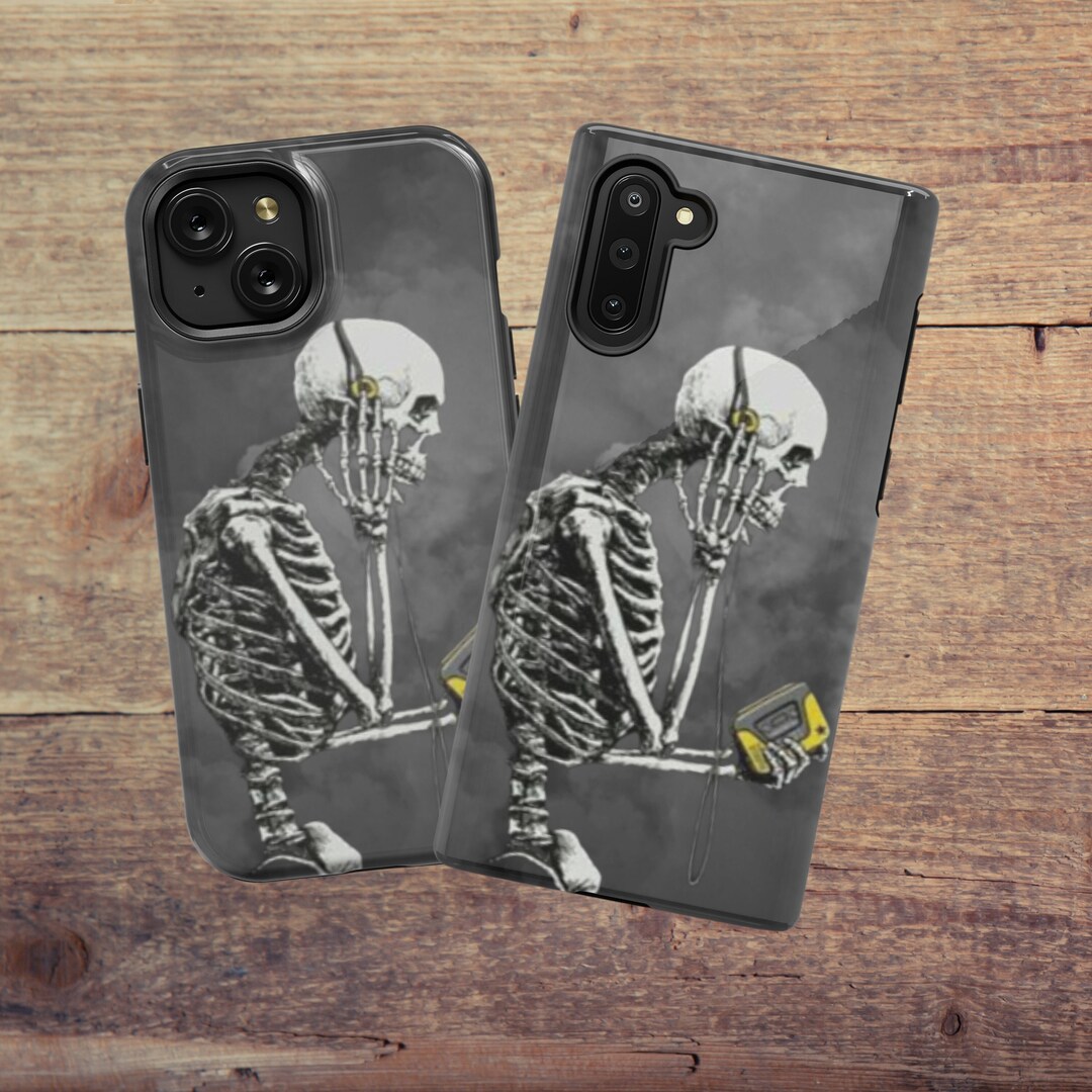 Gothic Skeleton Retro Walkman Phone Case, Goth Skeleton Cassette Tape ...