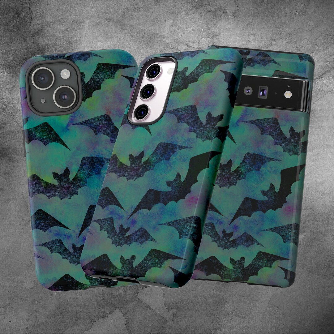Gothic Bat Pattern Halloween Phone Case Goth Halloween Bat Tough Phone ...