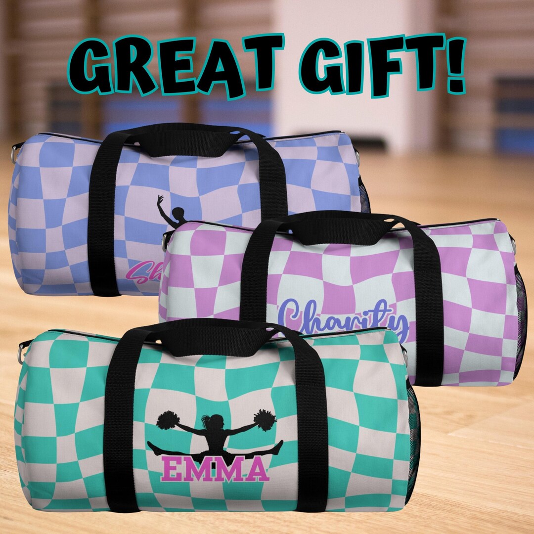 Custom Retro Checkered Duffle Bag, Personalized Dance & Gymnastics Gift ...