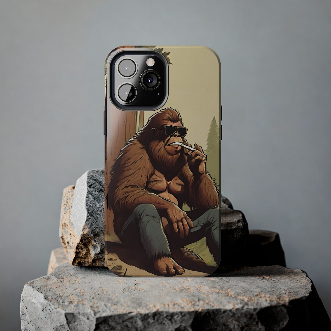 Funny Sasquatch Smoking Cigarette Phone Case, Retro Squatch Phone Case ...