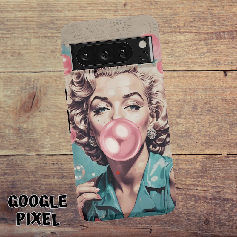 Retro Marilyn Monroe Bubble Gum Phone Case, Blonde Bombshell, Bubble ...