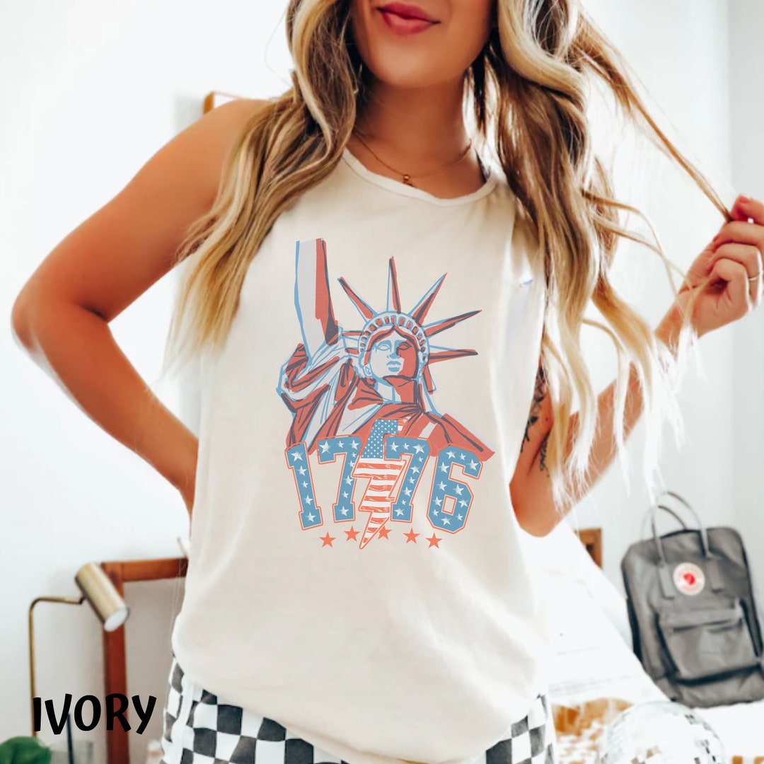 Vintage Merica 1776 Tank Top, Statue of Liberty Mens Tank, 4th of July ...