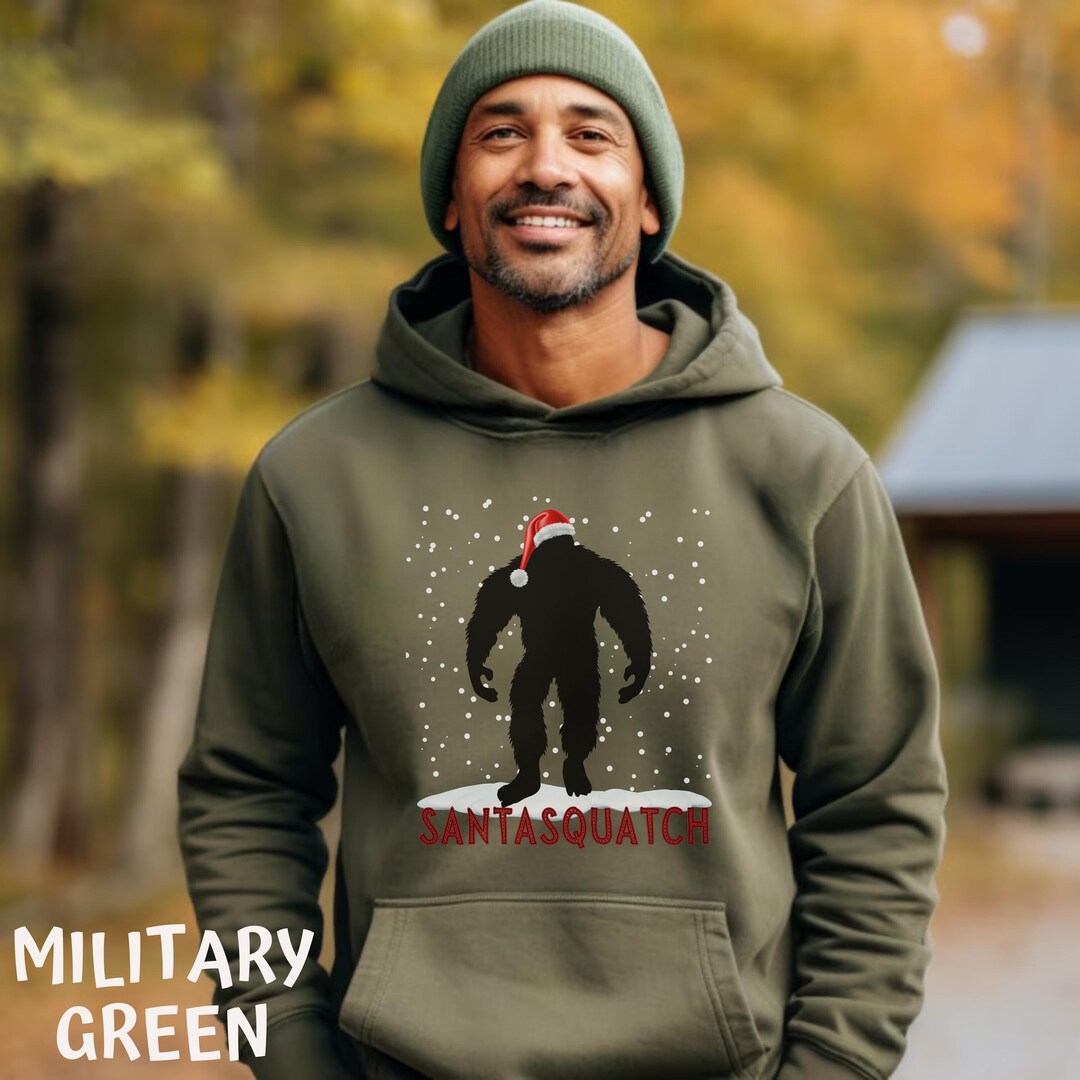 Santasquatch Hoodie, Believe Big Foot Sweatshirt, Sasquatch Santa T-shirt, Funny Sasquatch ...