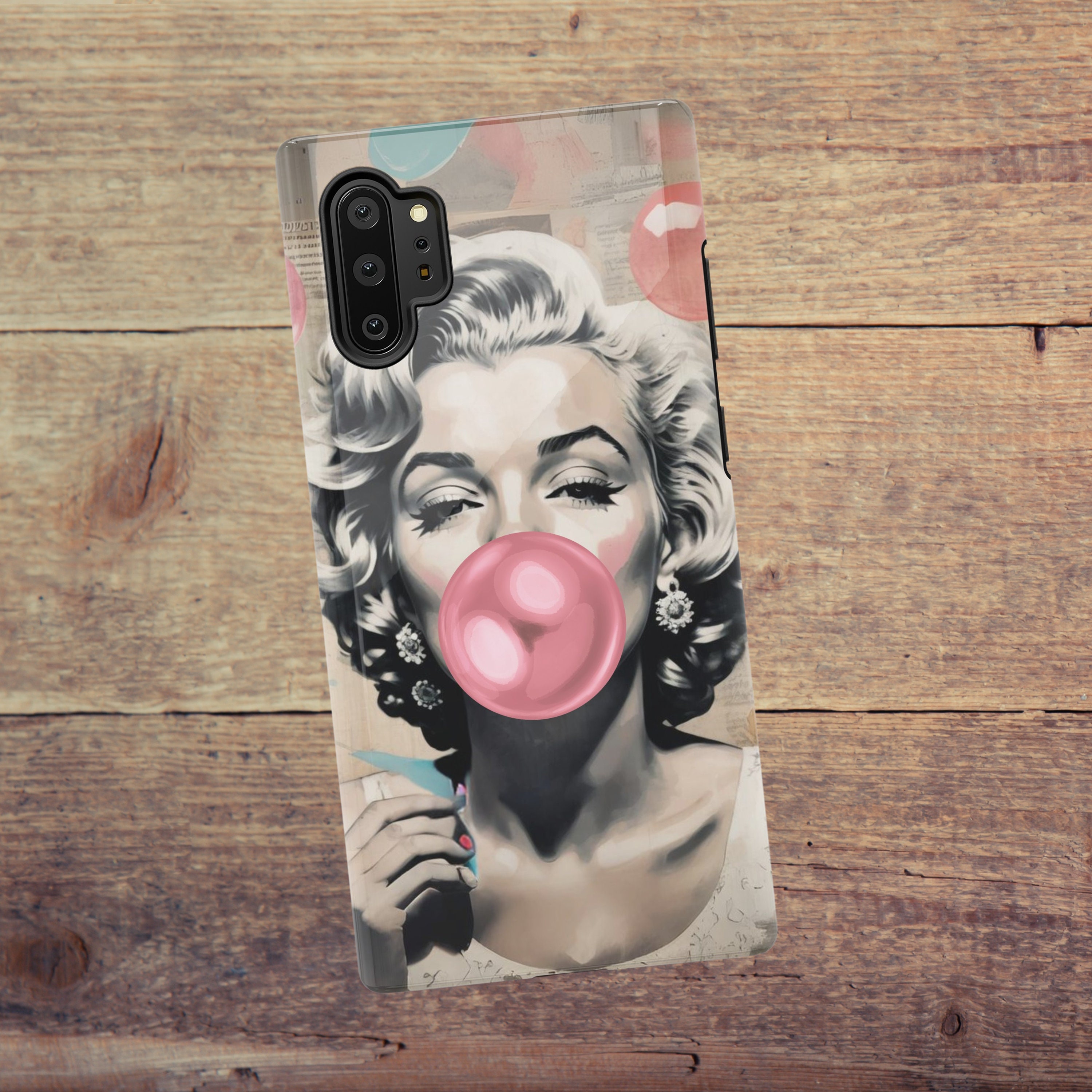 Retro Marilyn Monroe Bubble Gum Phone Case, Blonde Bombshell, Bubble ...