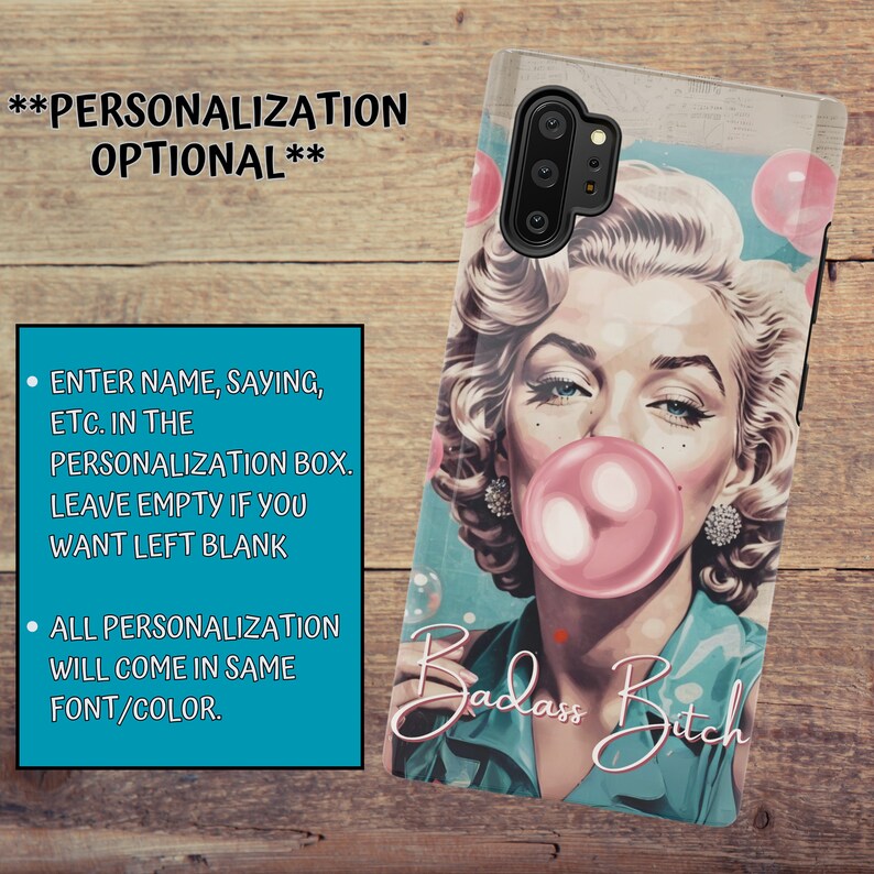 Retro Marilyn Monroe Bubble Gum Phone Case, Blonde Bombshell, Bubble ...