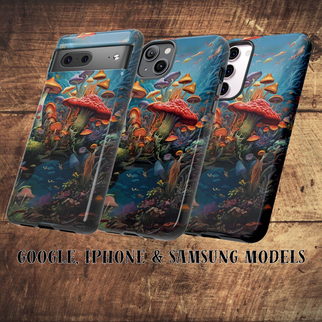 Colorful Cottagecore Mushroom Design Phone Case Bright - Etsy