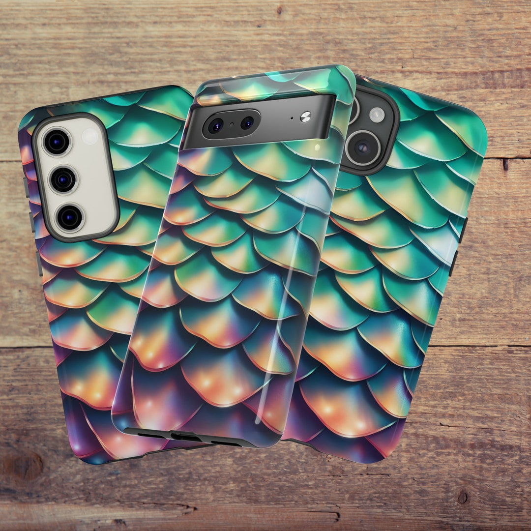 Mermaid Fin Pattern Phone Case, Mermaid Scales Pattern Phone Case ...