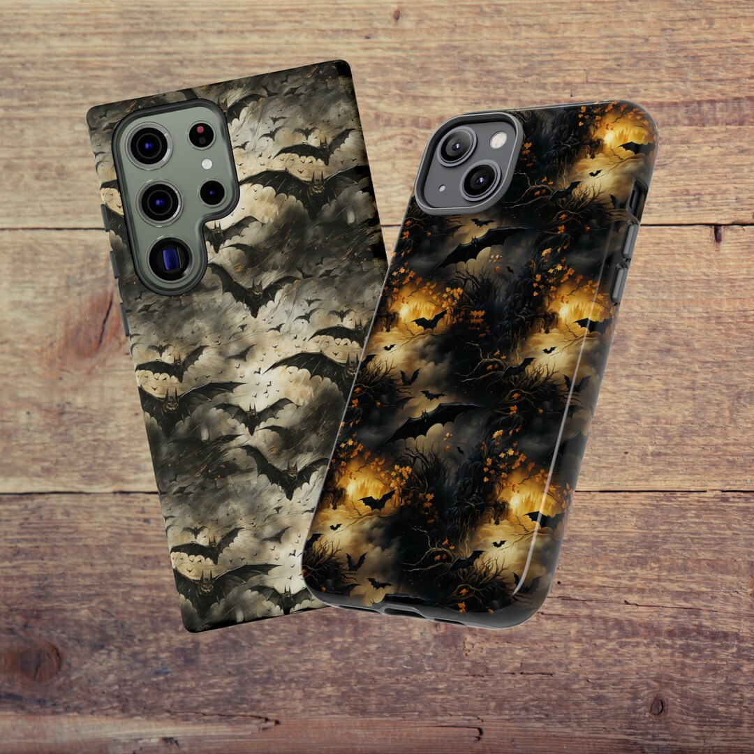 Scary Bat Phone Case, Halloween Bat Collage, Creepy Bat Phone Case ...
