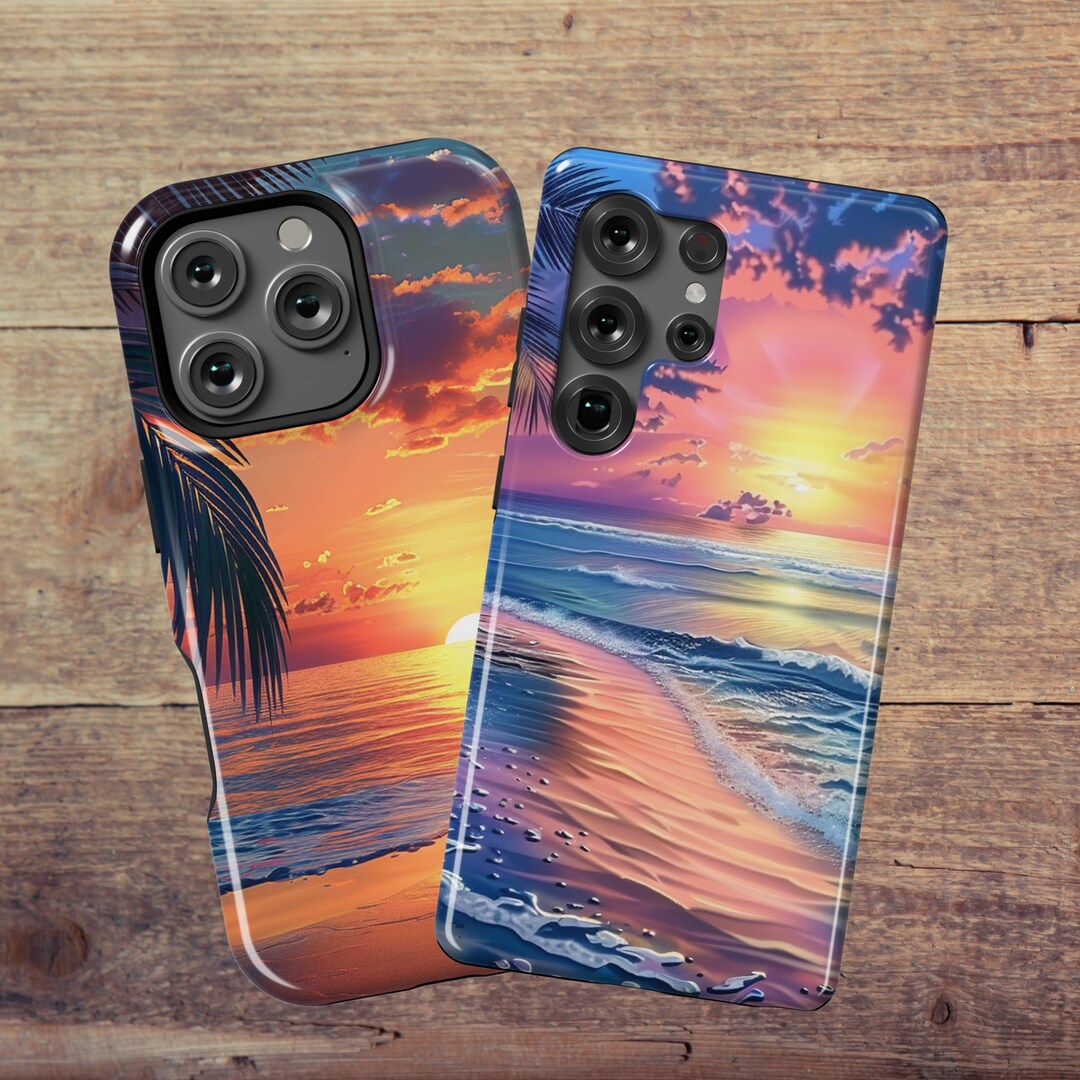 Retro Beach Sunset Phone Case, Surf Ocean Case, Surfer Gift, Ocean ...