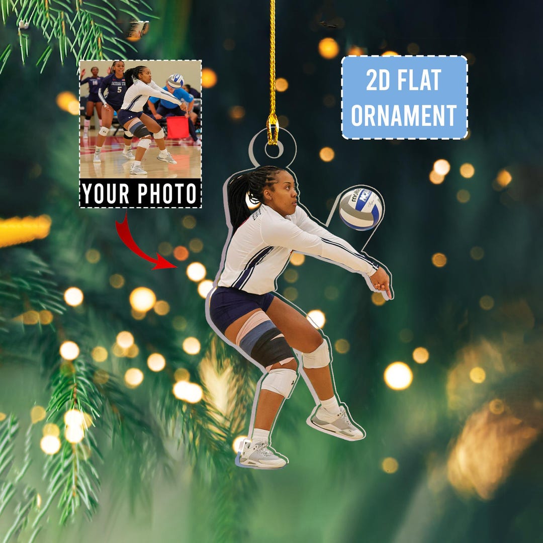 Personalized Volleyball Photo Ornament, Acrylic 2D Ornament, Christmas ...