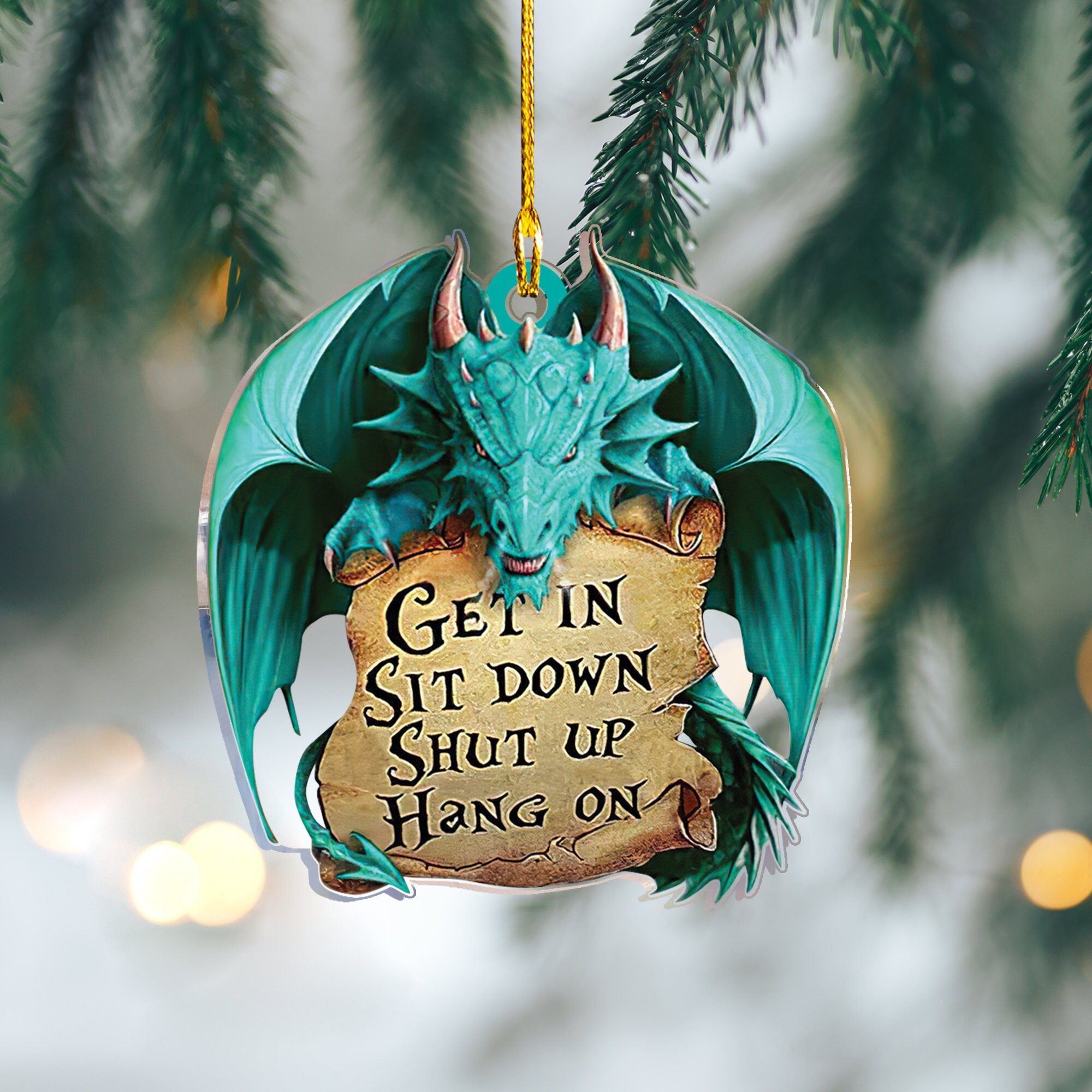 Get in Sit Down Shut up Hang on Dragon Ornament, Acrylic 2D Ornament ...