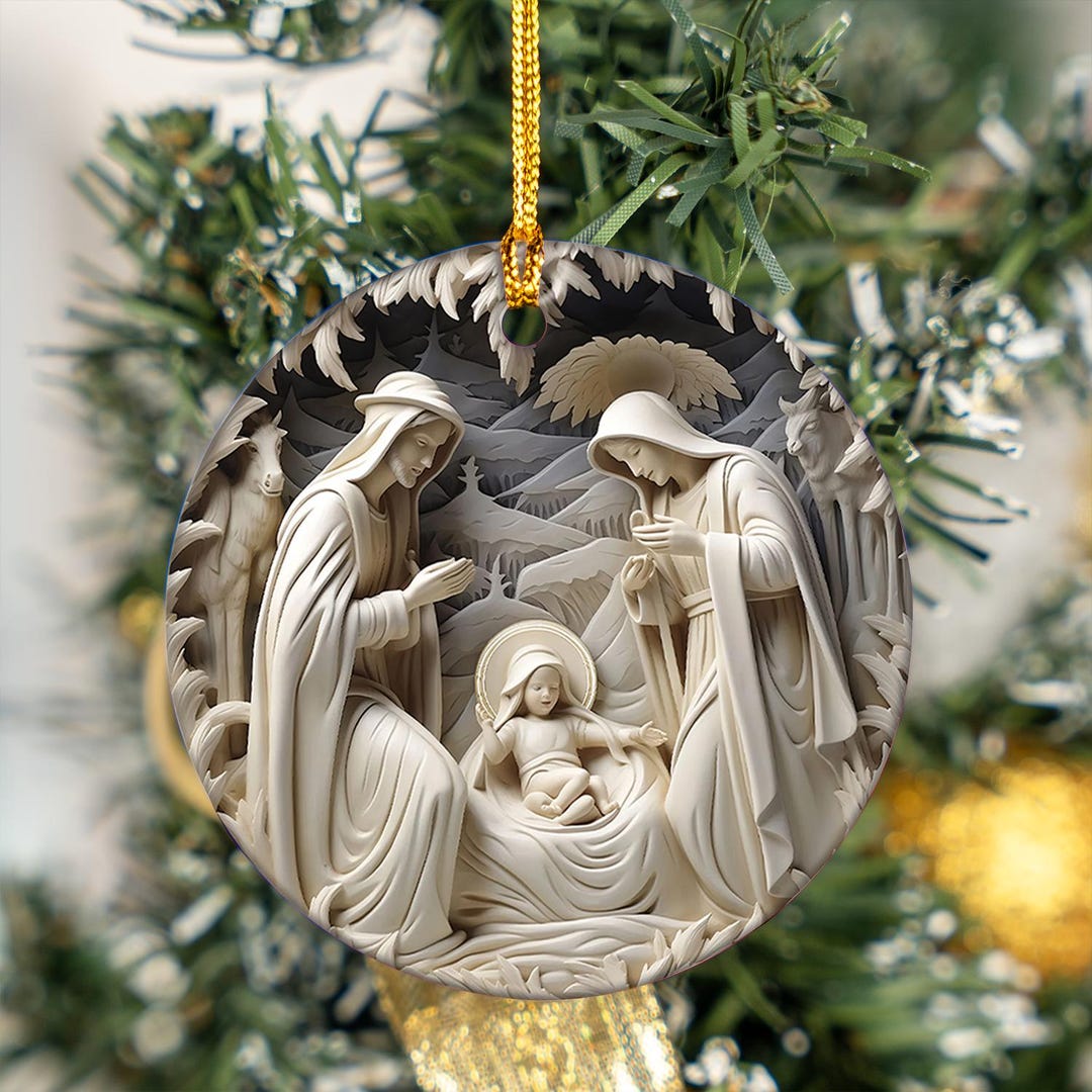 Jesus Ornament, Nativity Christmas Ornament , Christmas Holiday ...