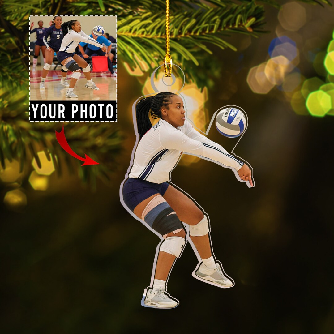 Personalized Volleyball Photo Ornament, Christmas Gift for Volleyball ...