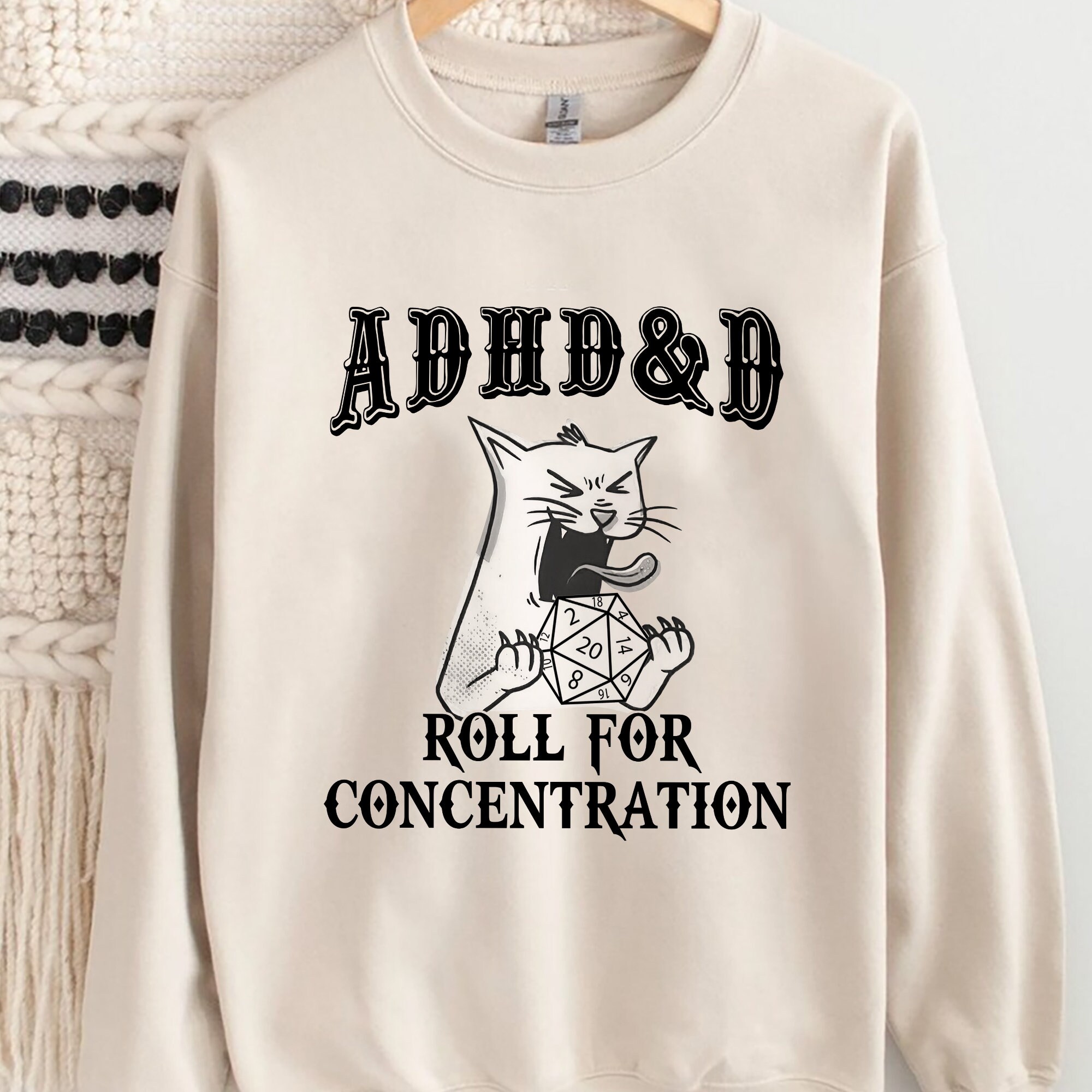 ADHD Dnd Cat Shirtcat Dnd Shirt Mental Health DM Giftttrpg - Etsy Canada