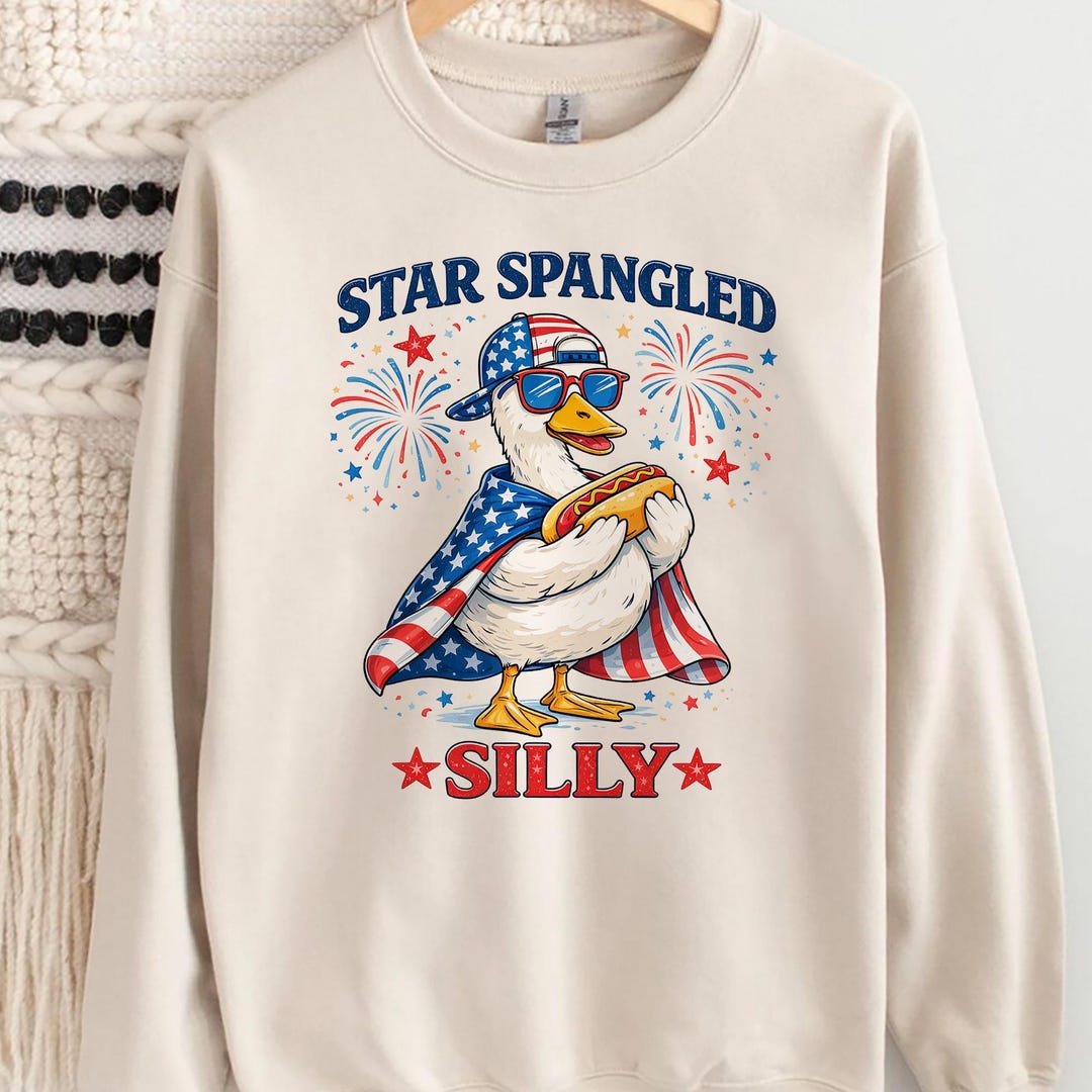 Star Spangled Silly Goose Shirt,funny 4th of July Goose Sweatshirt ...