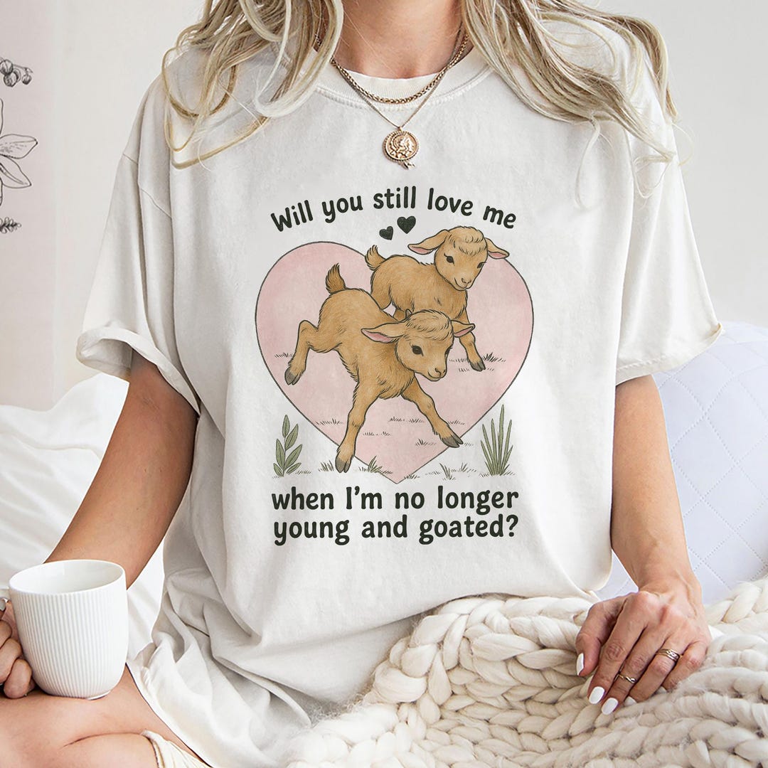 Funny Goat Young and Goated Pun Shirt,trending Unisex Tee Shirt,unique ...