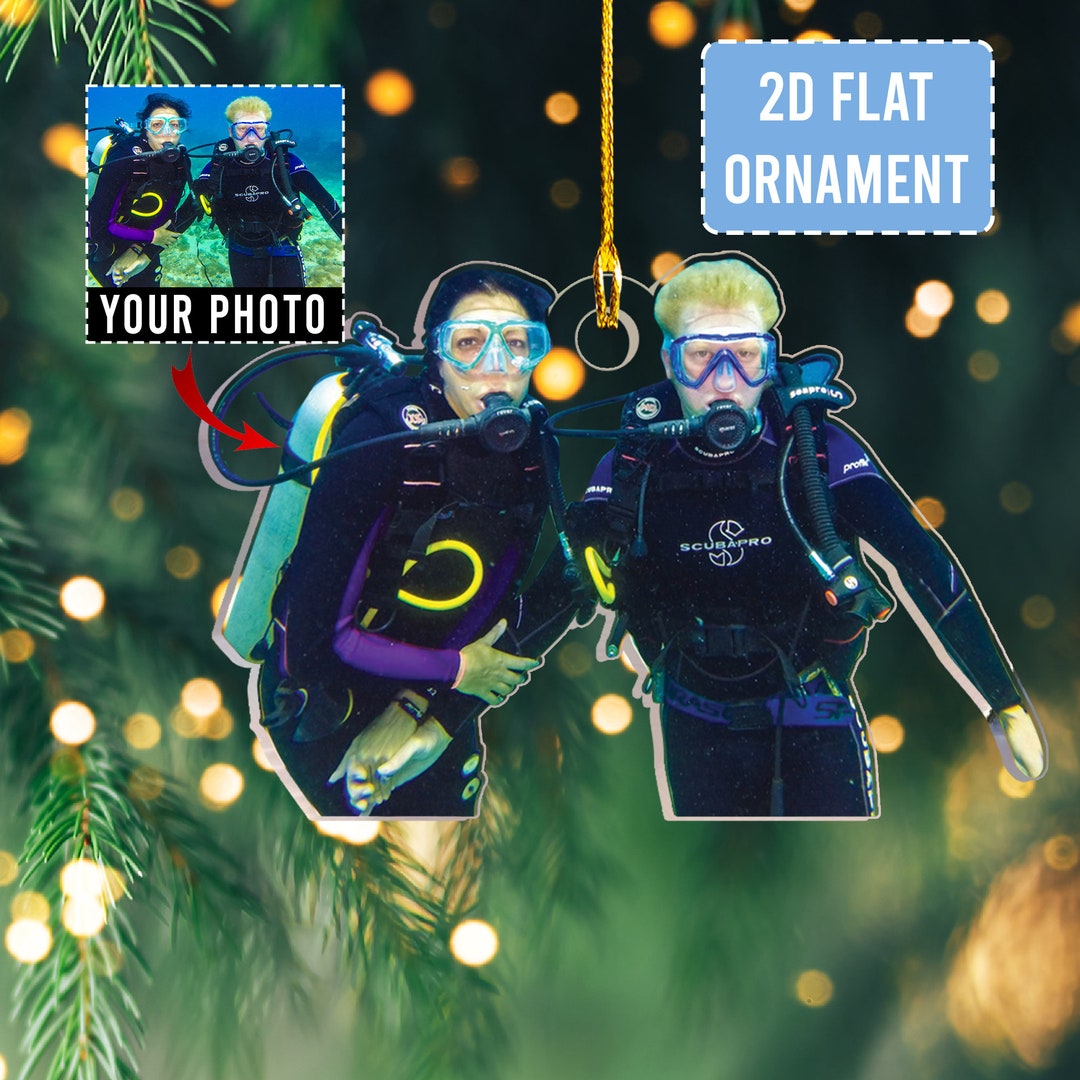 Personalized Photo Scuba Diving Ornament, Acrylic 2D Flat Ornament ...
