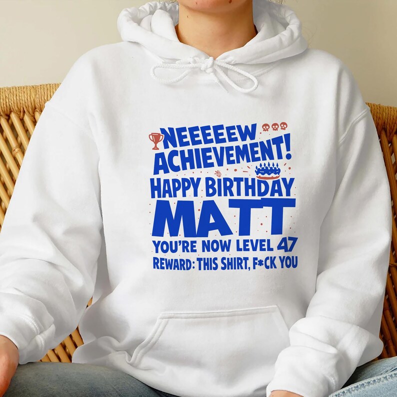 Personalized Gamer Birthday Level up Achievement Shirt,trending Unisex ...