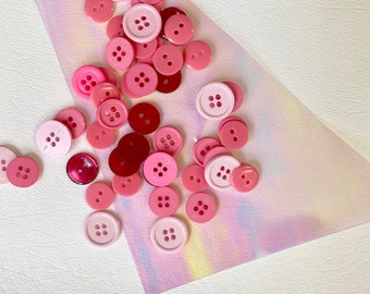 50 Buttons Pink Buttons Berry Blend Button Mix Shades of - Etsy