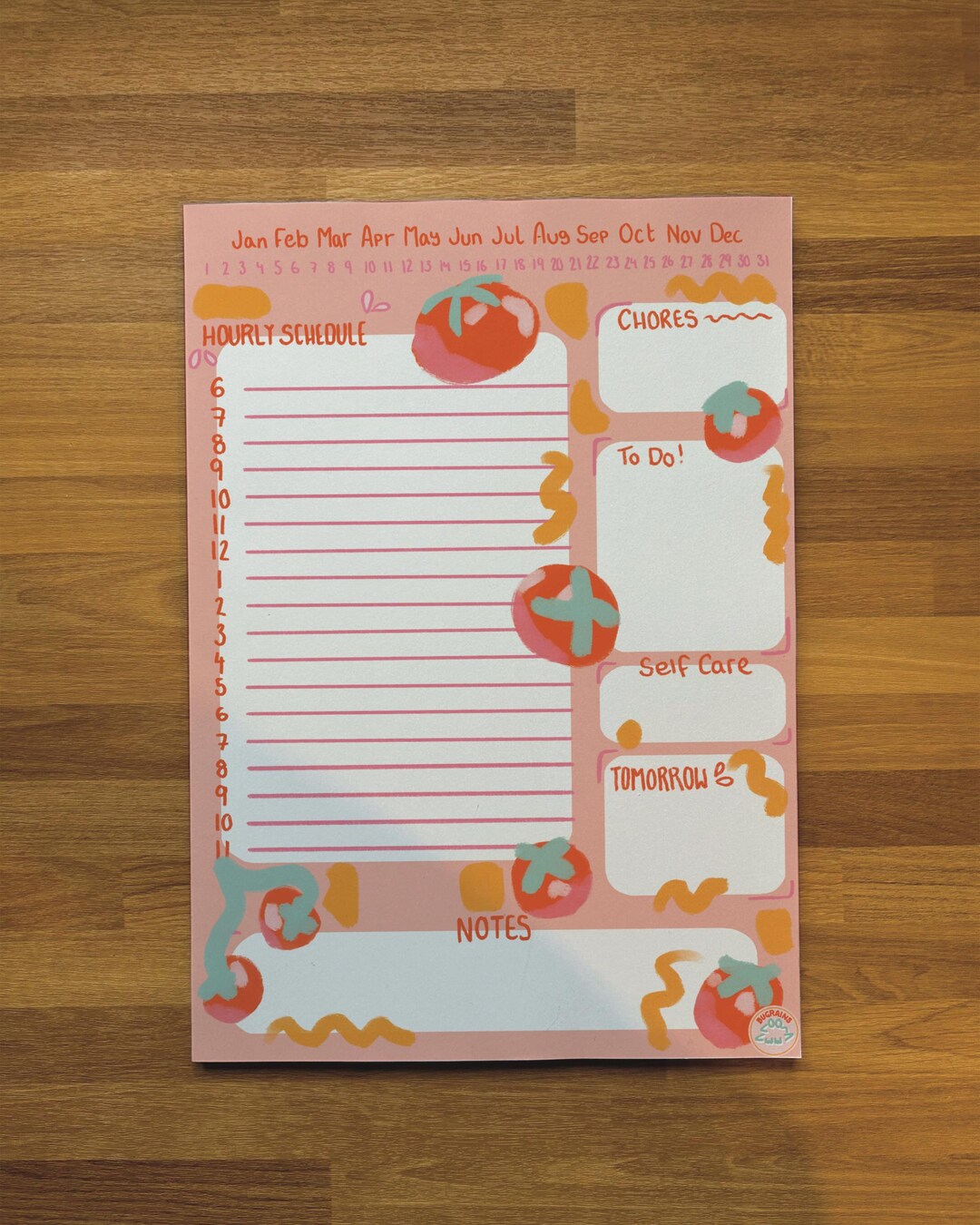 Handmade Daily Planner Notepad | Fully Recyclable | Customizable A4 or ...