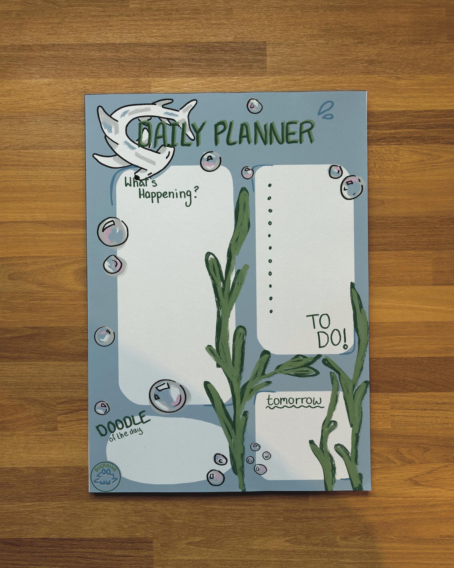 Hammerhead Shark-themed Daily Planner Notepad | Fully Recyclable ...