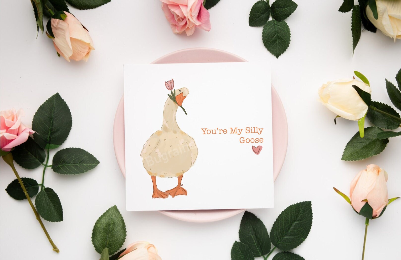 Silly Goose Valentines Card Valentines Day / Anniversary Card, Blank ...